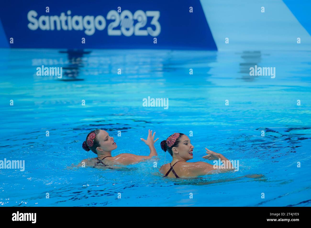 Santiago, Chile. 31st Oct, 2023. Laura Miccuci and Gabriela Regly Silva from the Brazilian ...