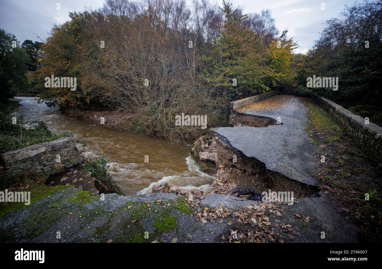 River Big Bridge the has partly collapsed overnight with heavy rain ...
