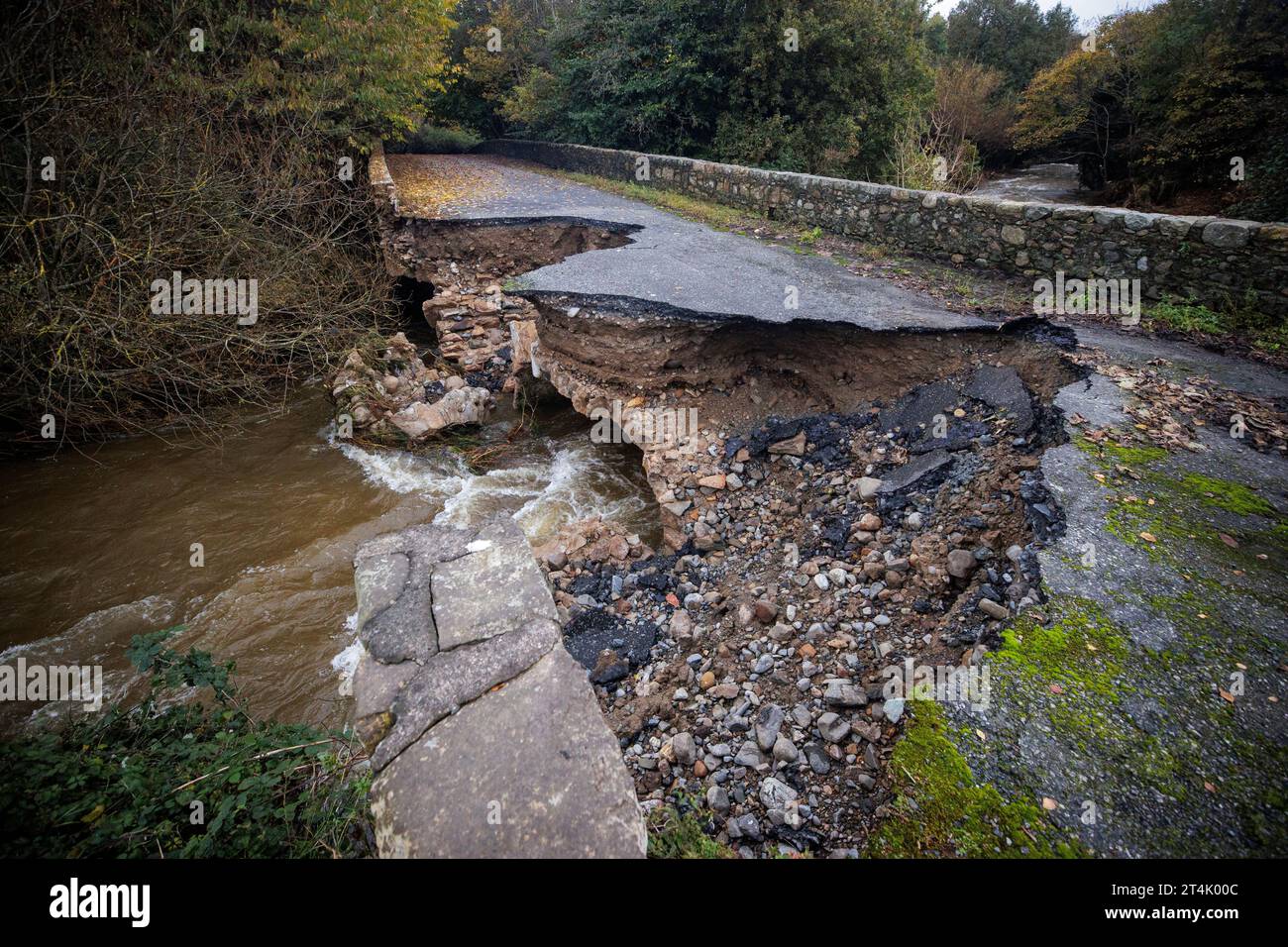 River Big Bridge the has partly collapsed overnight with heavy rain ...