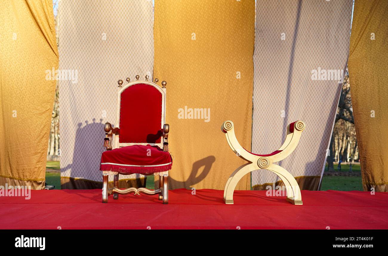 Throne empty of the three wise men in january. Spanish magic tradition ...