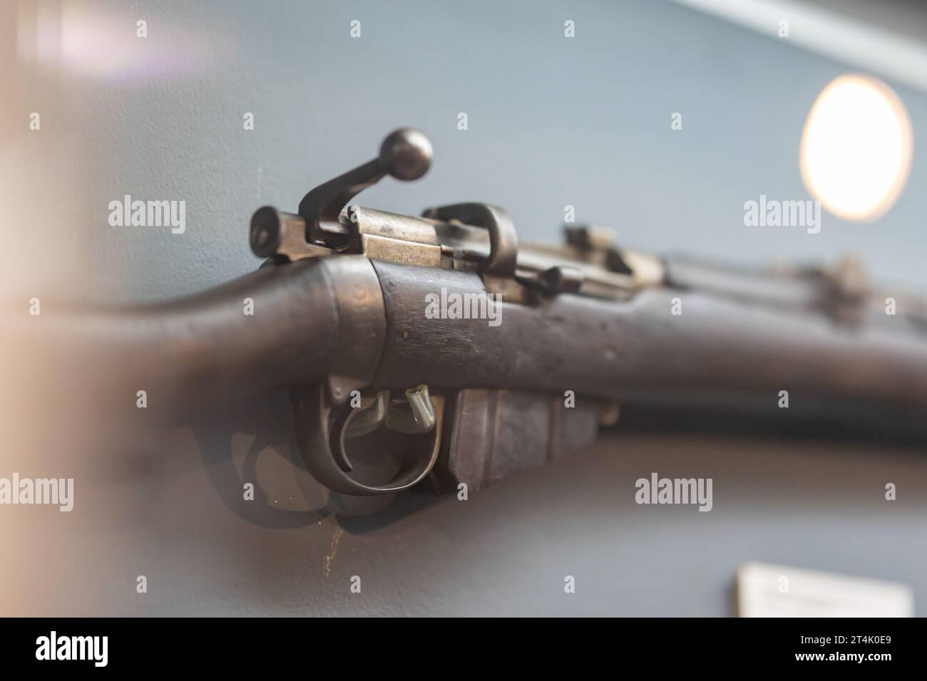 A metallic structure of old weapon rifle detailed design Stock Photo ...