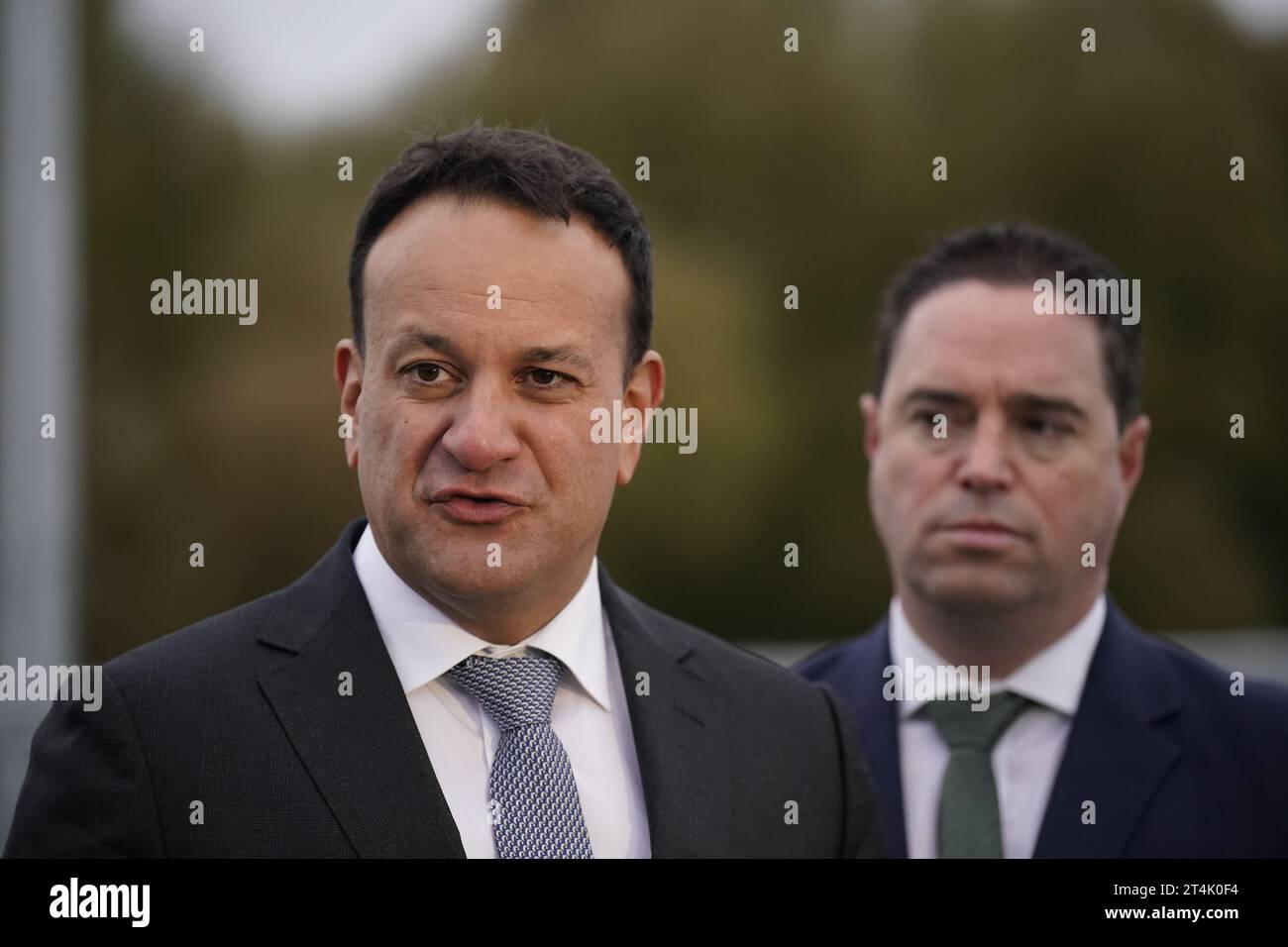 Taoiseach Leo Varadkar speaking to the media during the opening of the ...