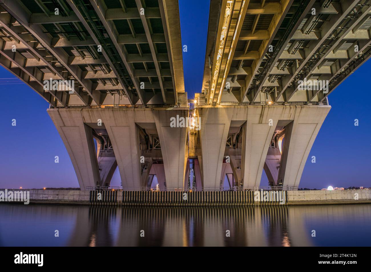 A captivating night view of the illuminated Woodrow Wilson Memorial ...