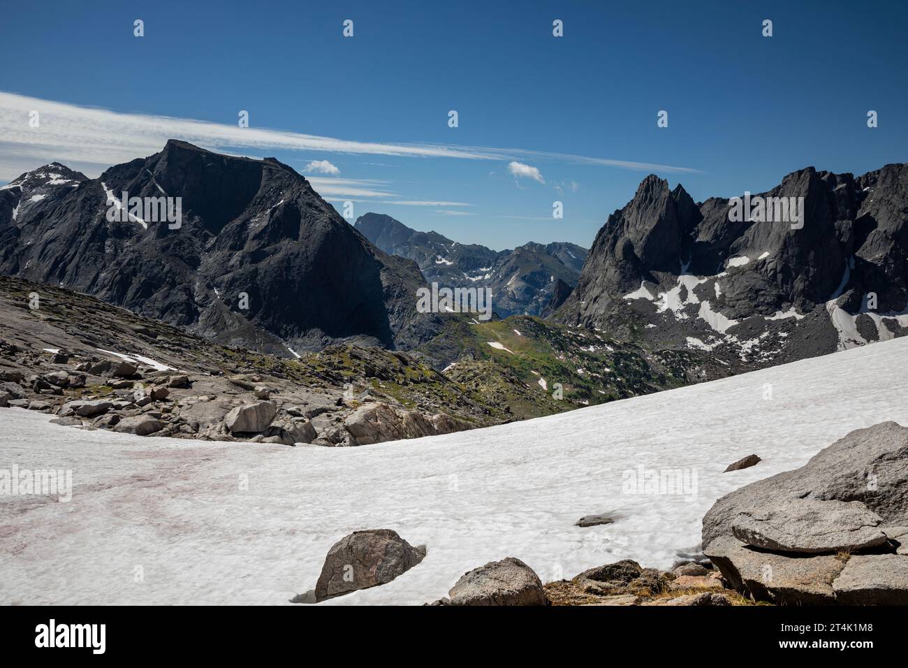 WY05530-00 - WYOMING - Snow field at Texas Pass in the Popo Agie ...