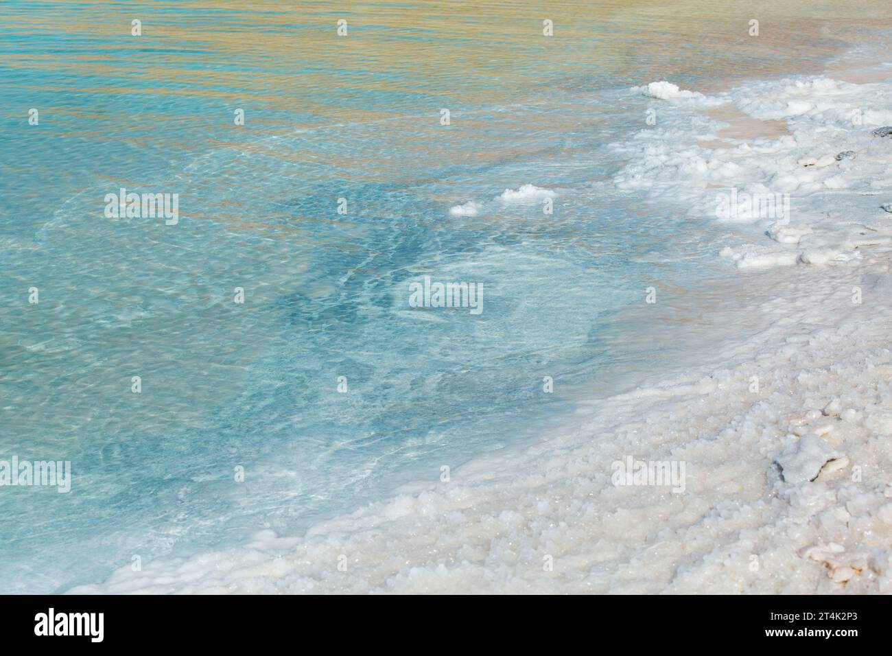 Close-up of Dead Sea salt mineral natural formation crystals in Jordan ...