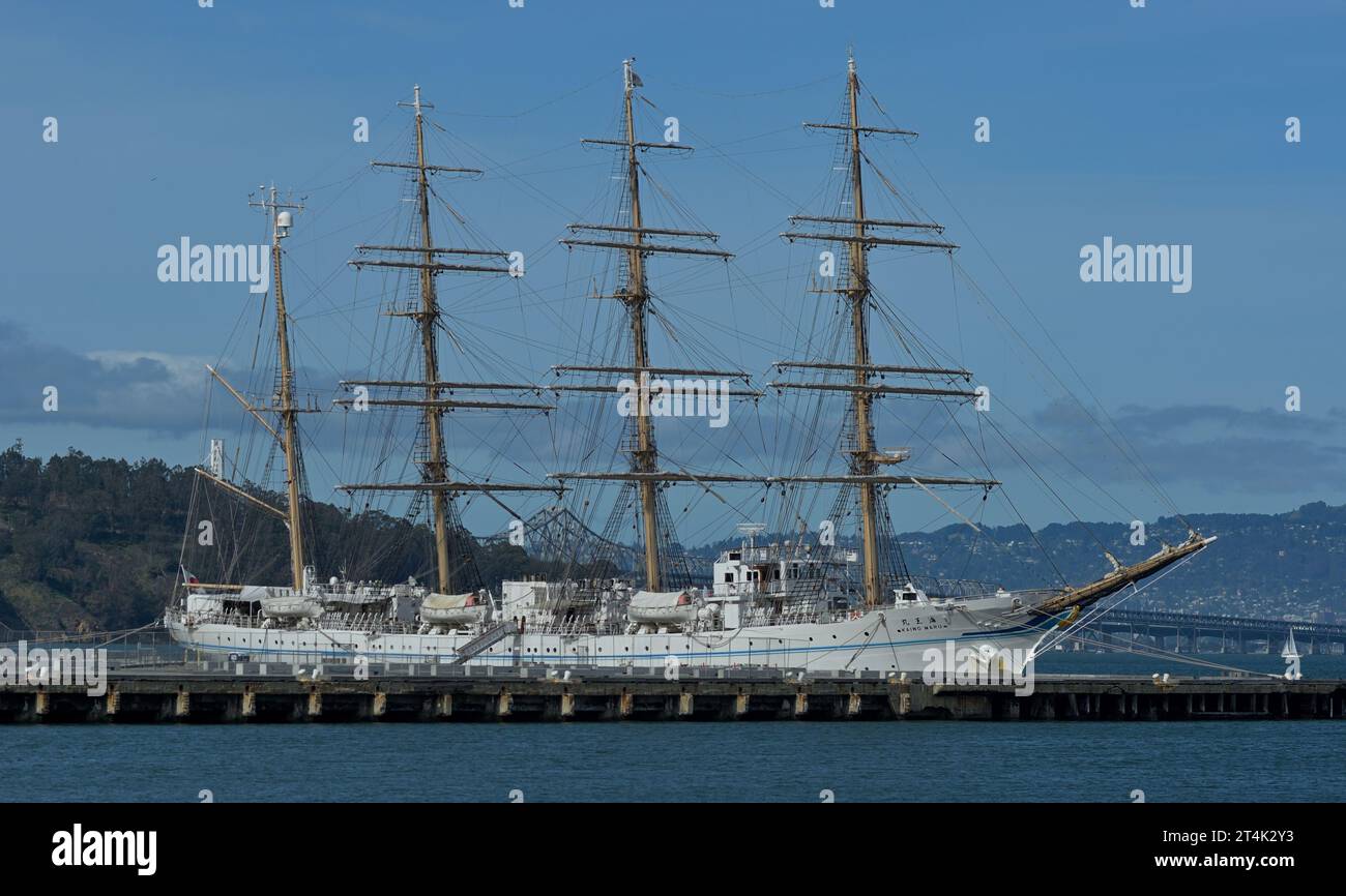 The Kaiwo Maru sailboat visiting the Port of San Francisco, CA Stock ...