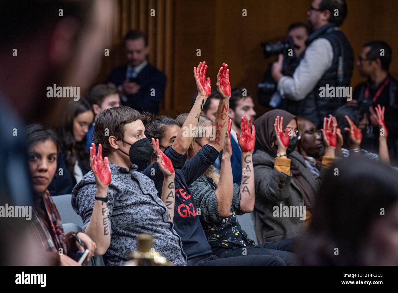 Washington, United States Of America. 31st Oct, 2023. Protesters ...