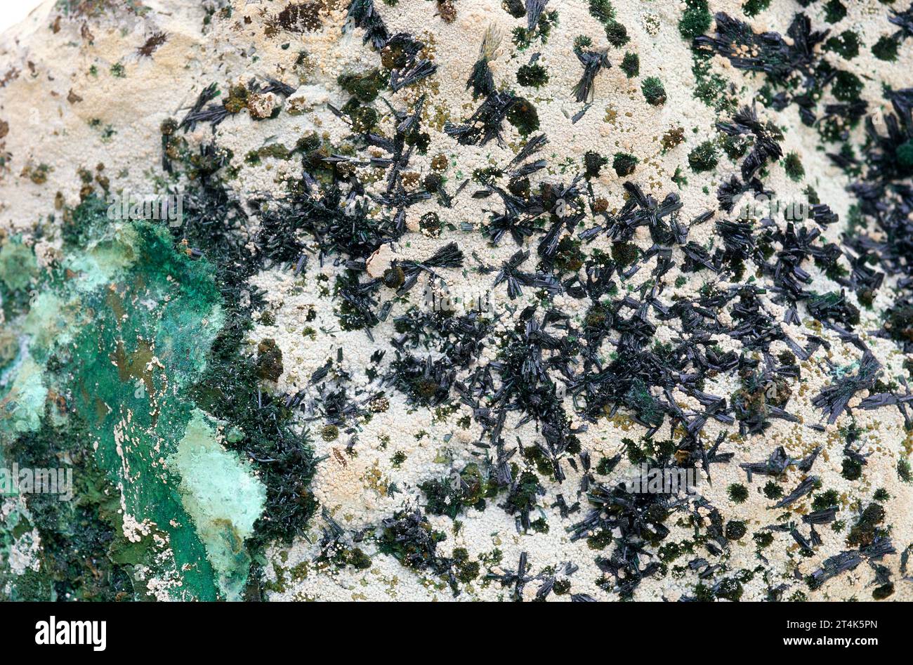 Atacamite is a copper halide mineral. Crystallized sample Stock Photo ...