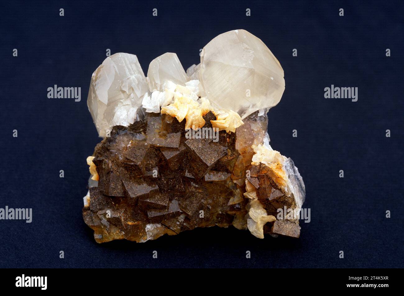 Calcite is a calcium carbonate mineral. Crystallized sample Stock Photo ...