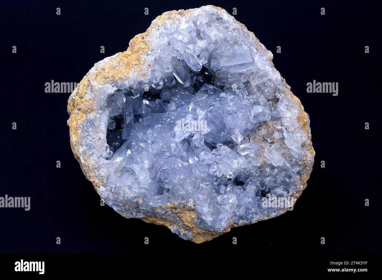 Celestine or celestite is a strontium sulfate mineral. Geode Stock ...