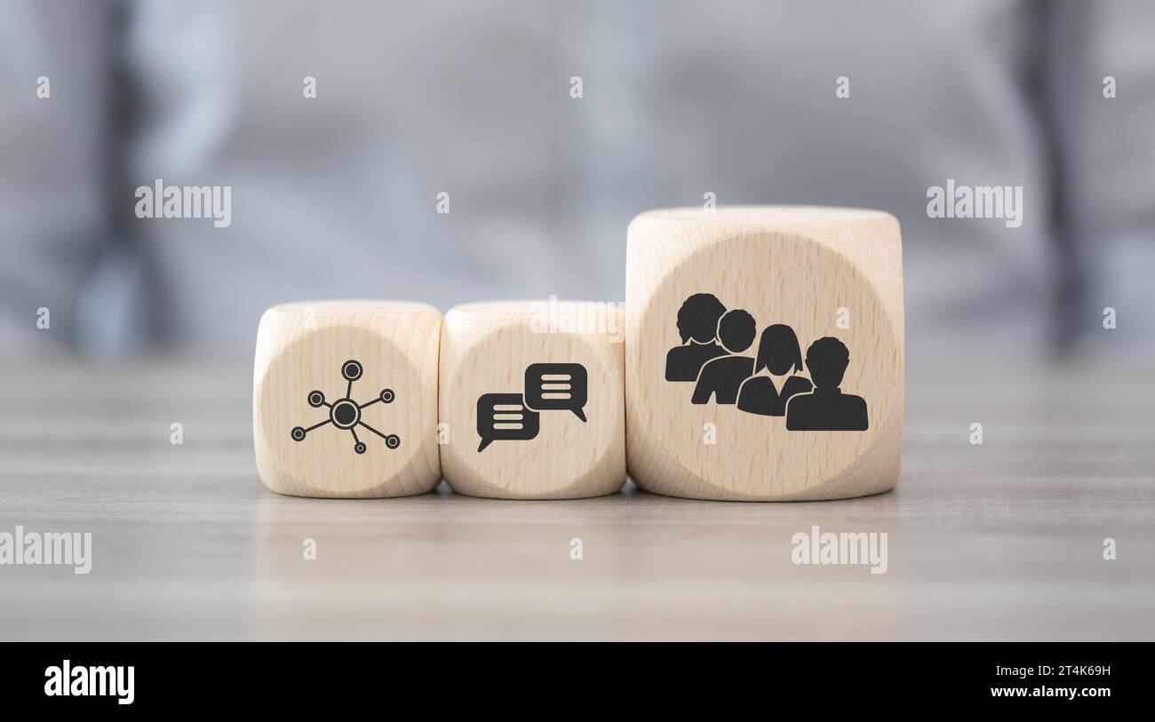 Wooden blocks with symbol of followers concept Stock Photo - Alamy