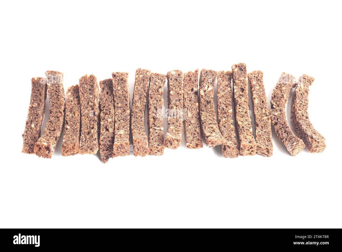 Rye bread crackers isolated on white, top view Stock Photo - Alamy