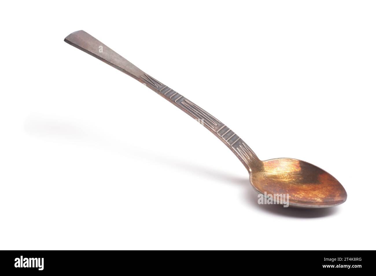 Old teaspoon isolated on white background Stock Photo - Alamy