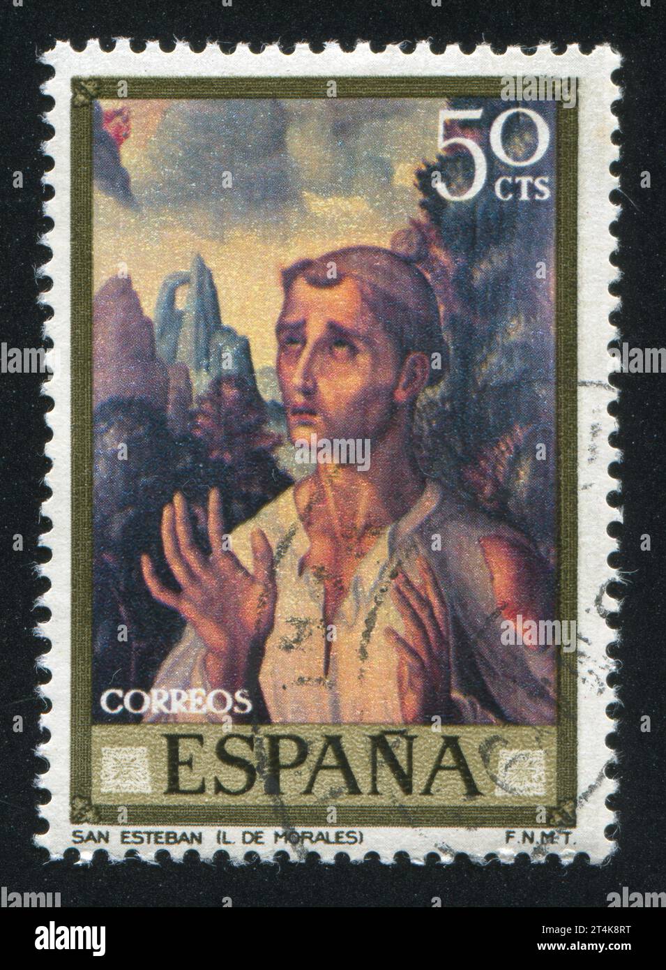 SPAIN - CIRCA 1969: stamp printed by Spain, shows Saint Stephen (Luis ...