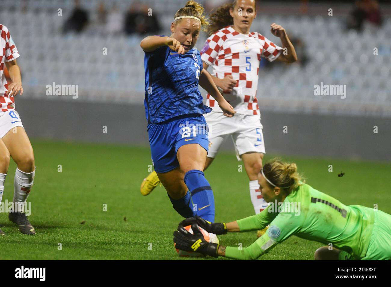 Sibenik, Croatia. 31st Oct, 2023. Goalkeeper of Croatia Doris Bacic ...