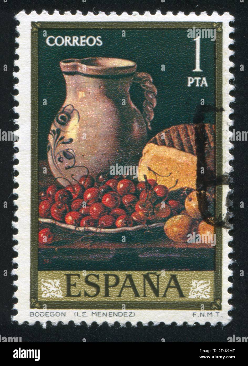 SPAIN - CIRCA 1976: stamp printed by Spain, shows Still Life by ...