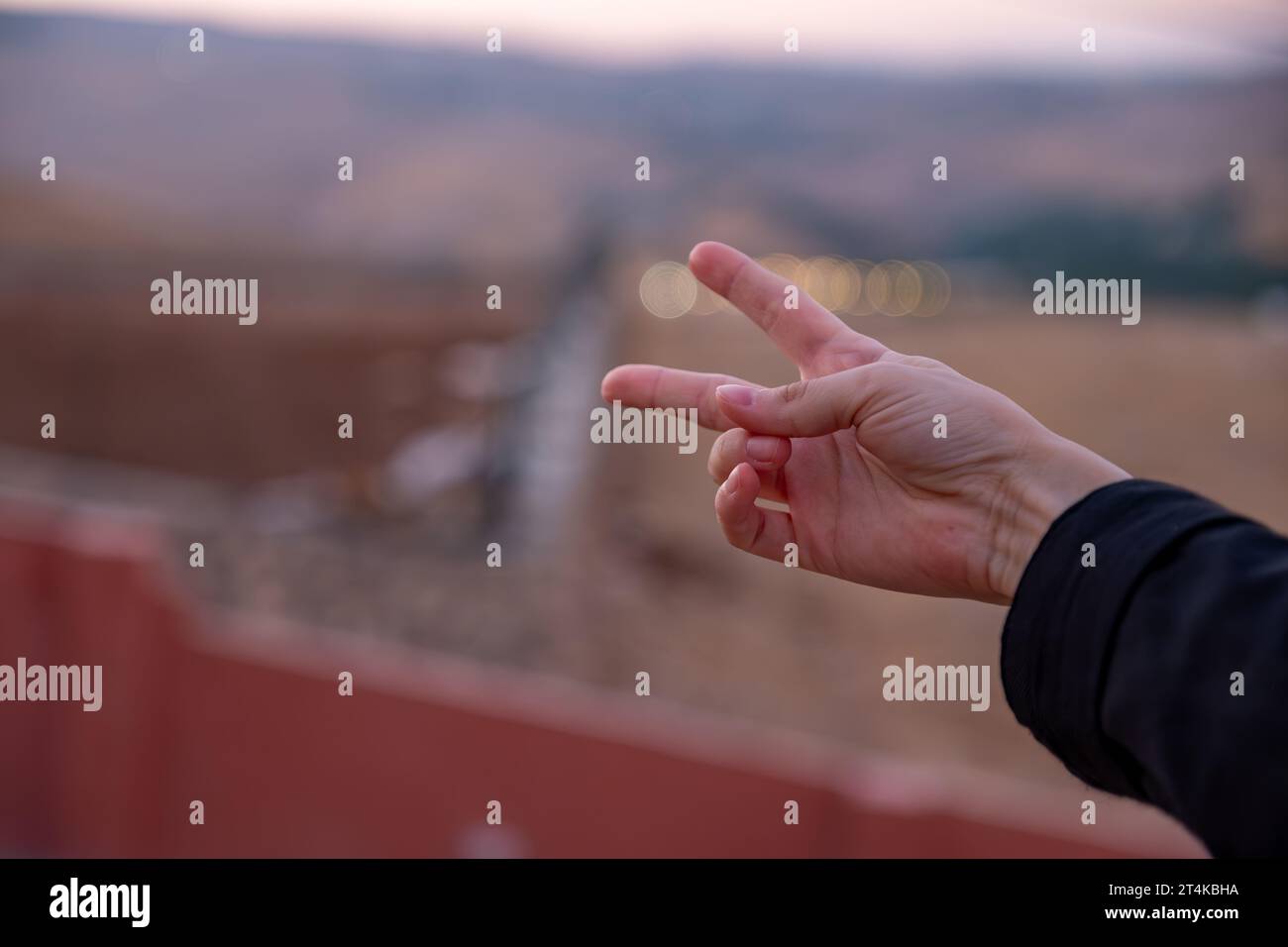 Hand doing sign victory hi-res stock photography and images - Alamy