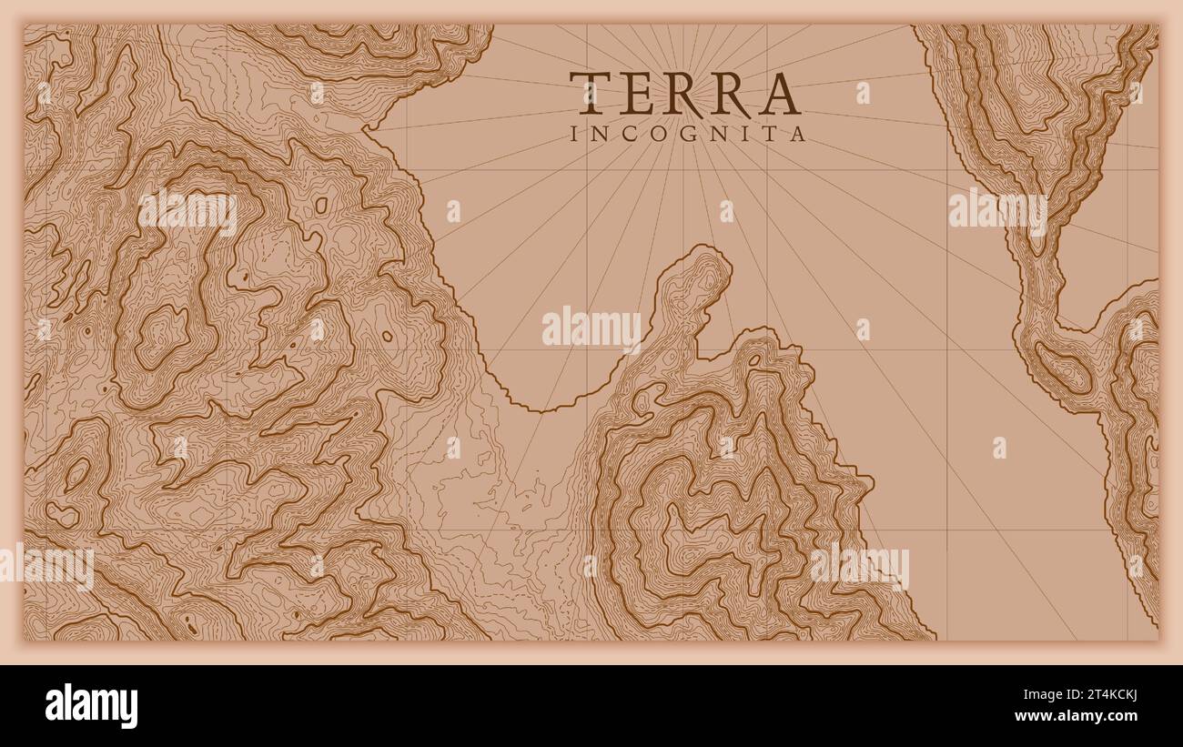 Ancient abstract earth relief old map. Generated conceptual vector ...