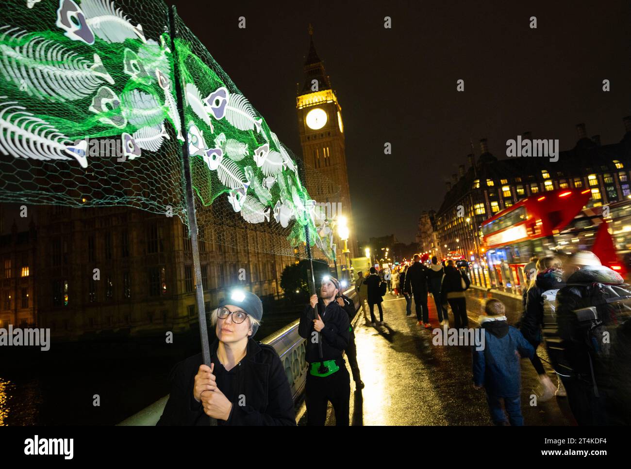 EDITORIAL USE ONLY Representatives from Oceana UK protest outside the ...