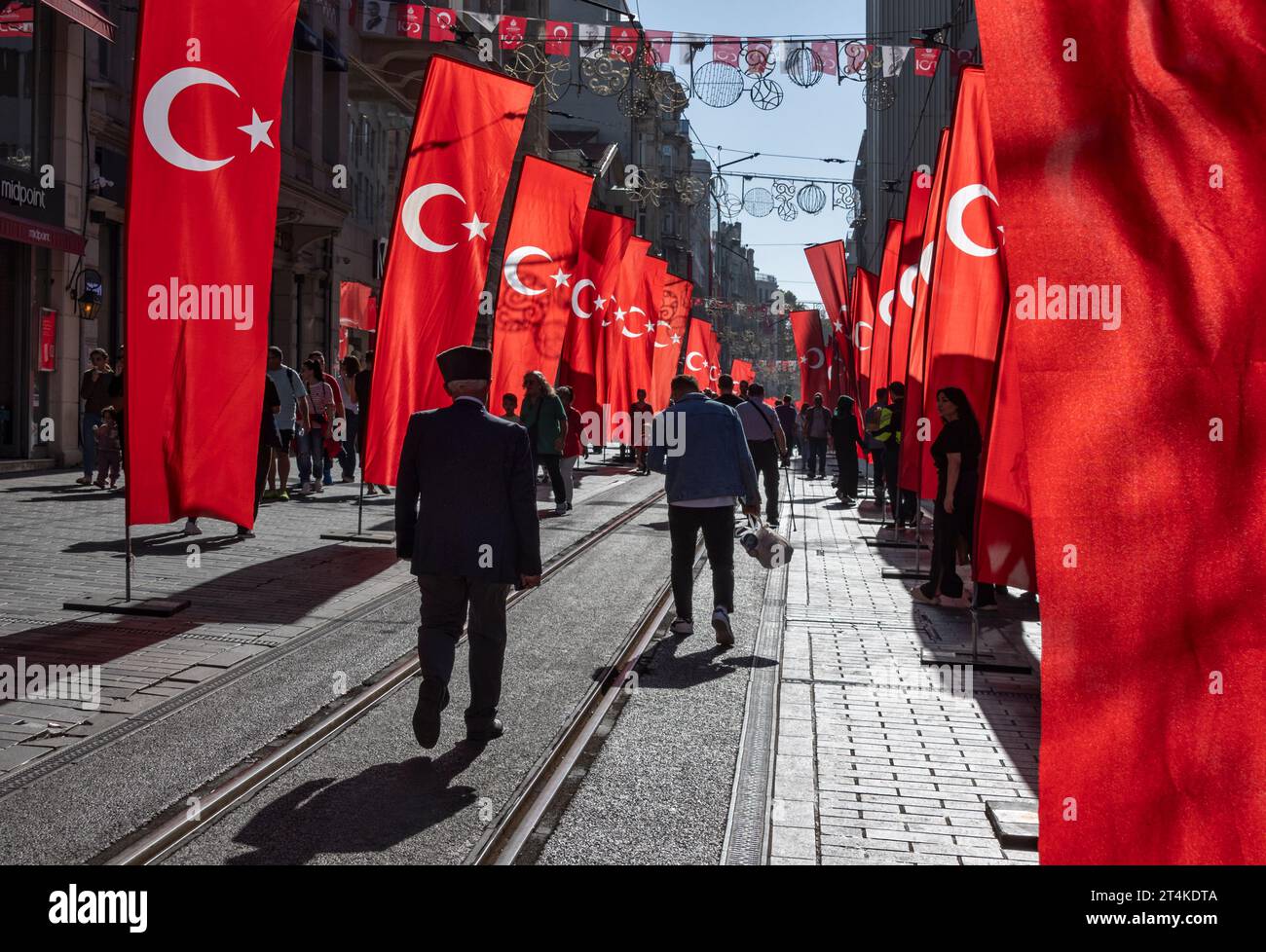 The world-famous Istiklal Street in Beyoglu district of Istanbul ...