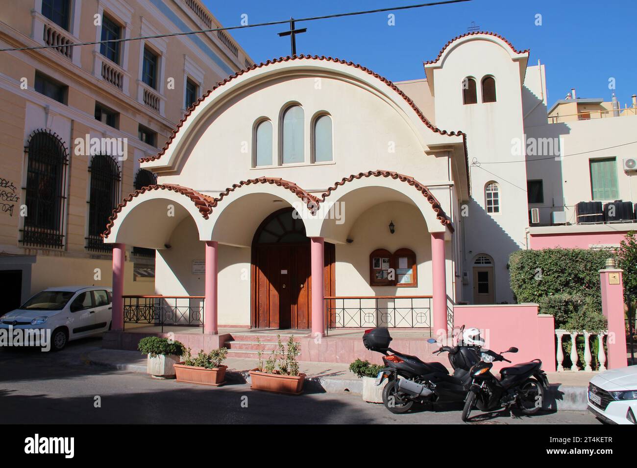 catholic church (st john the baptist) in heraklion in crete in greece ...