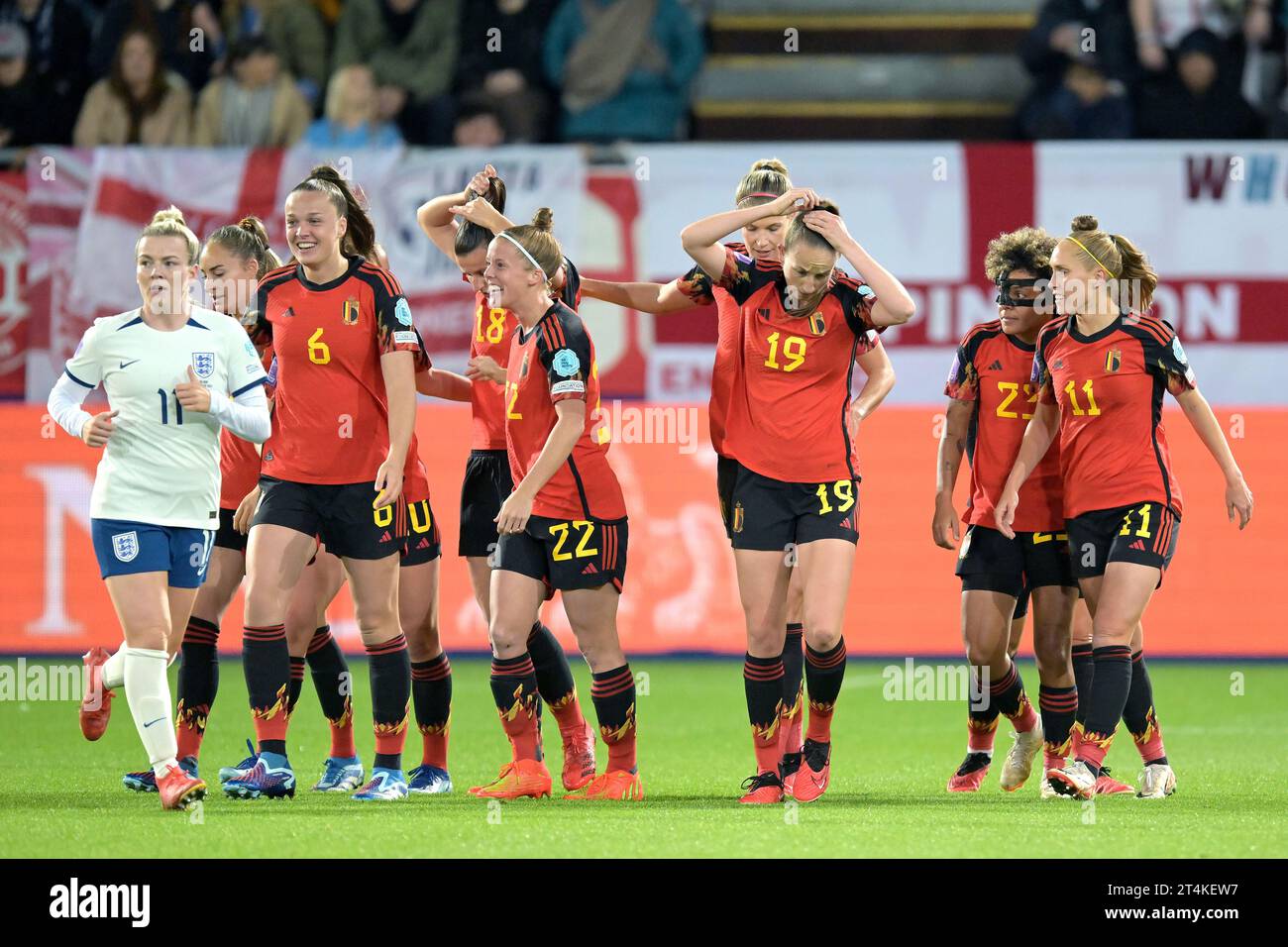 31st October, 2023. LEUVEN - Laura de Neve of Belgium celebrates the 1 ...