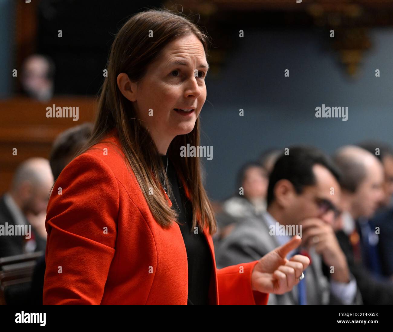 Quebec, Canada. 31st Oct, 2023. Quebec Liberal MNA Virginie Dufour ...