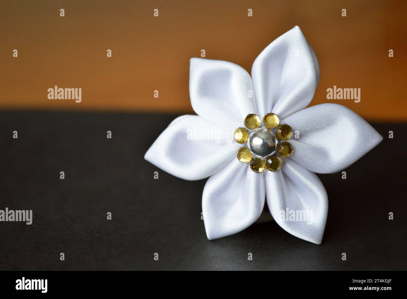 Handmade fabric flower. Hobby and craft concept Stock Photo - Alamy