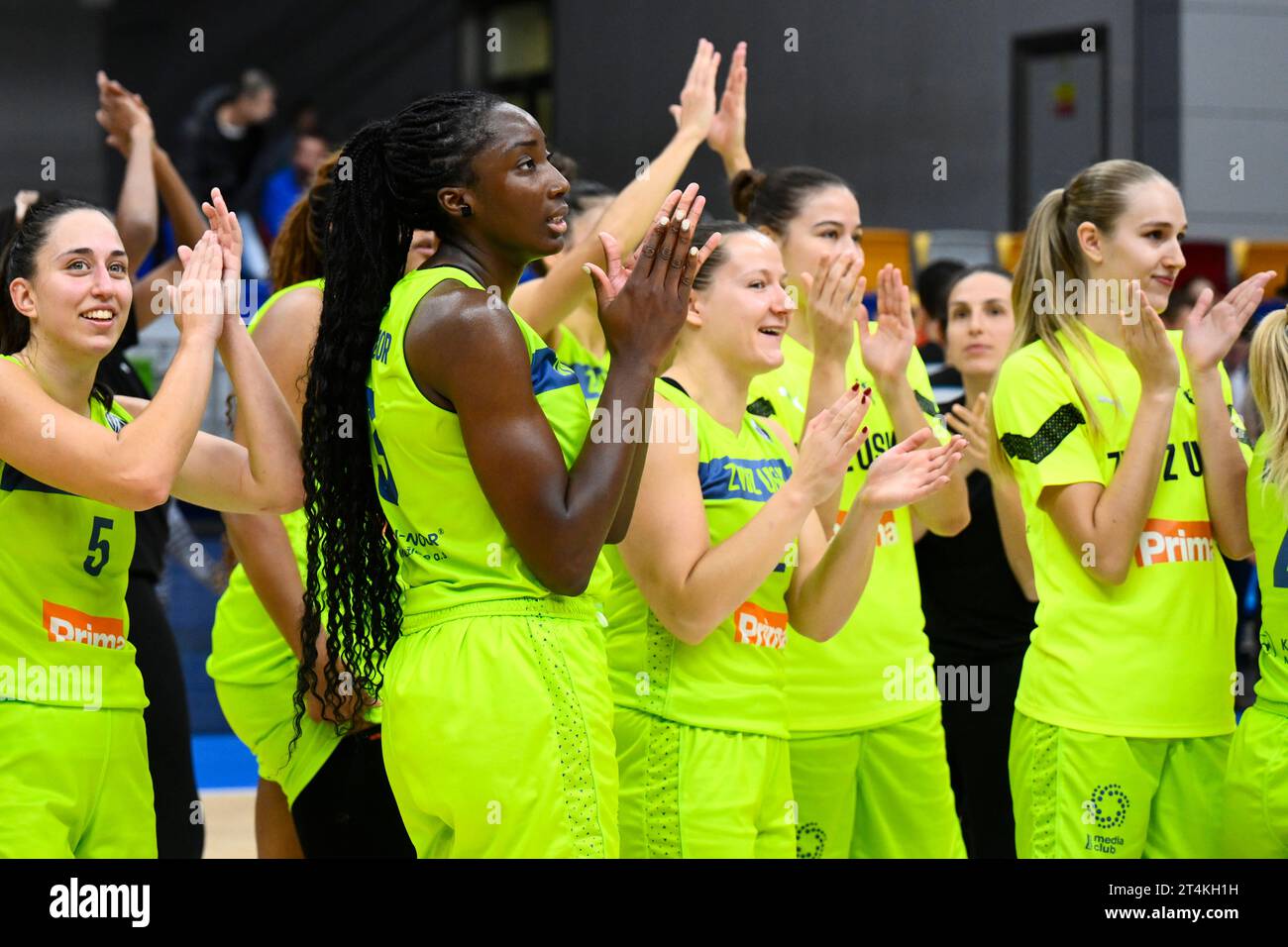 Prague, Czech Republic. 31st Oct, 2023. USK Prague players celebrate ...