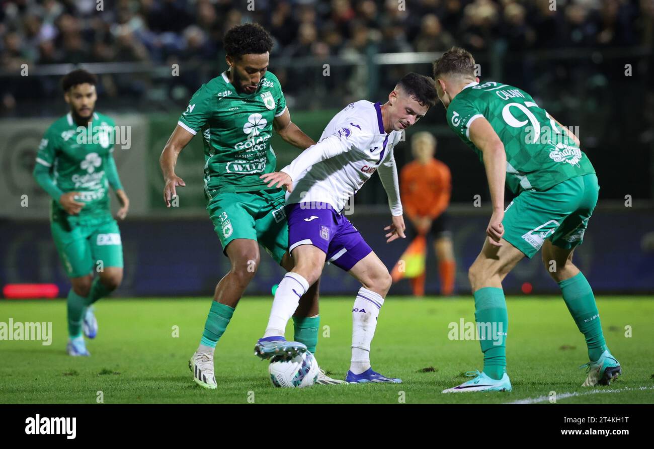 La Louviere, Belgium. 31st Oct, 2023. RAAL's Samuel Gueulette and ...
