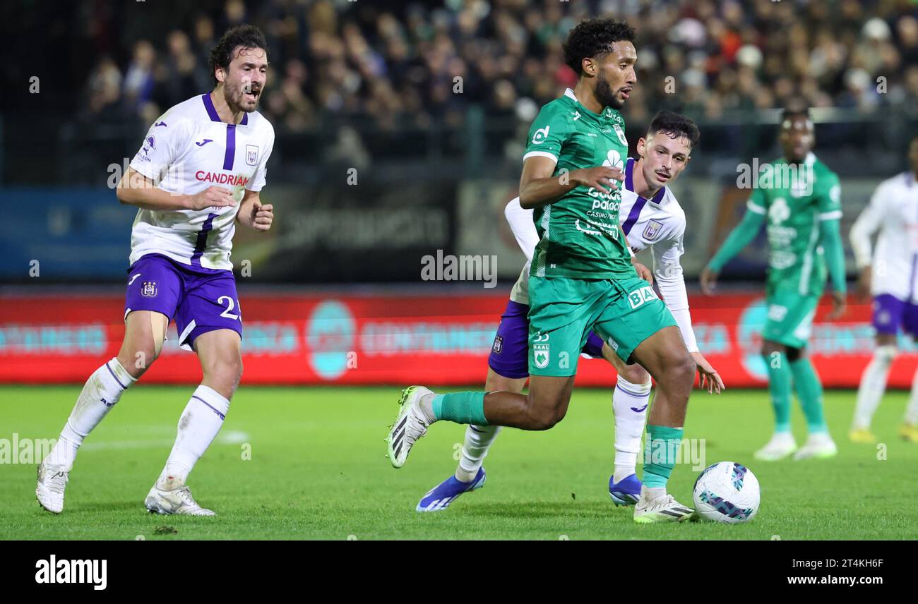 La Louviere, Belgium. 31st Oct, 2023. RAAL's Samuel Gueulette and ...