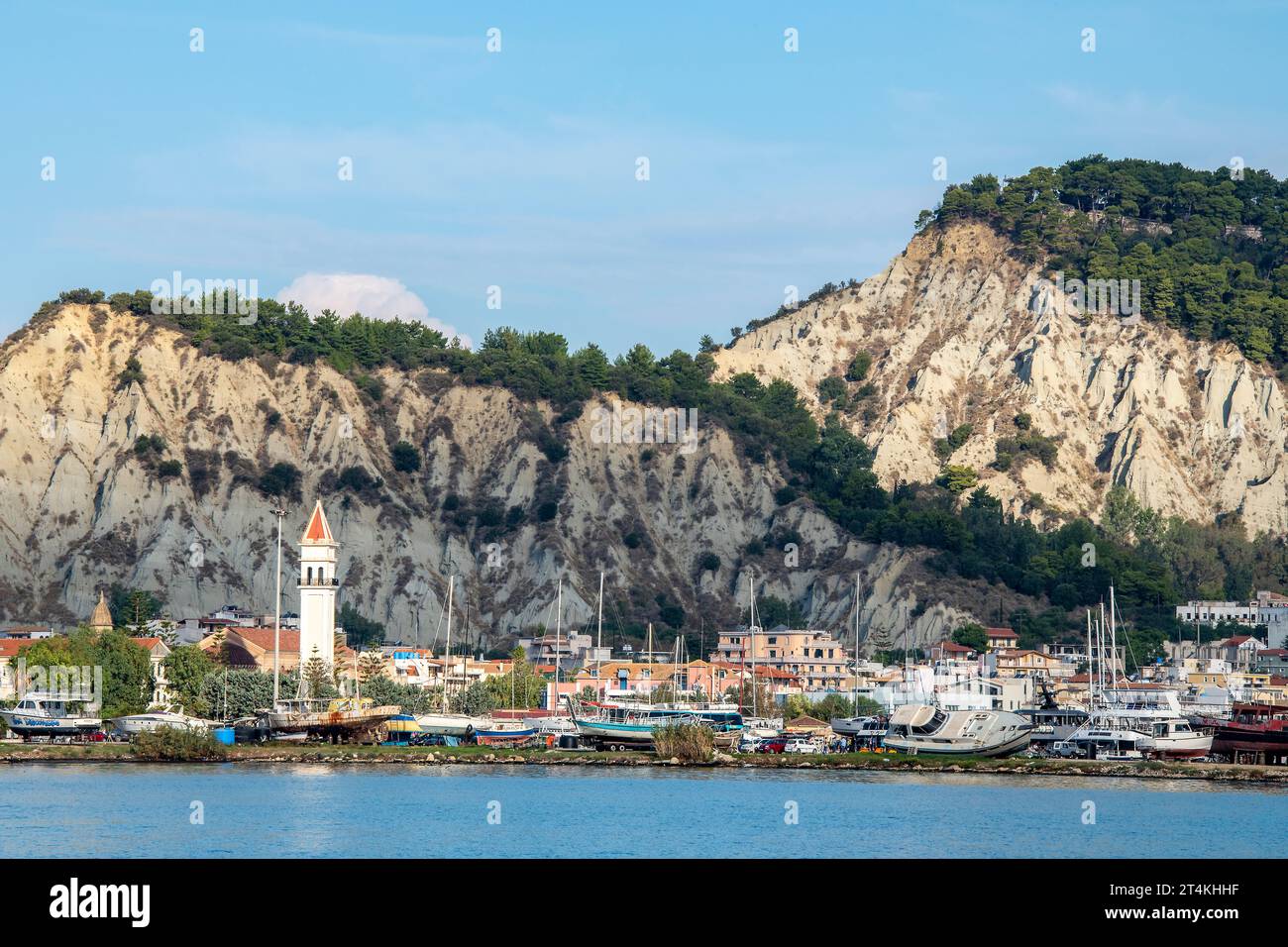 old boatyard or shipyard on foreshore of zante or zakynthos town in ...