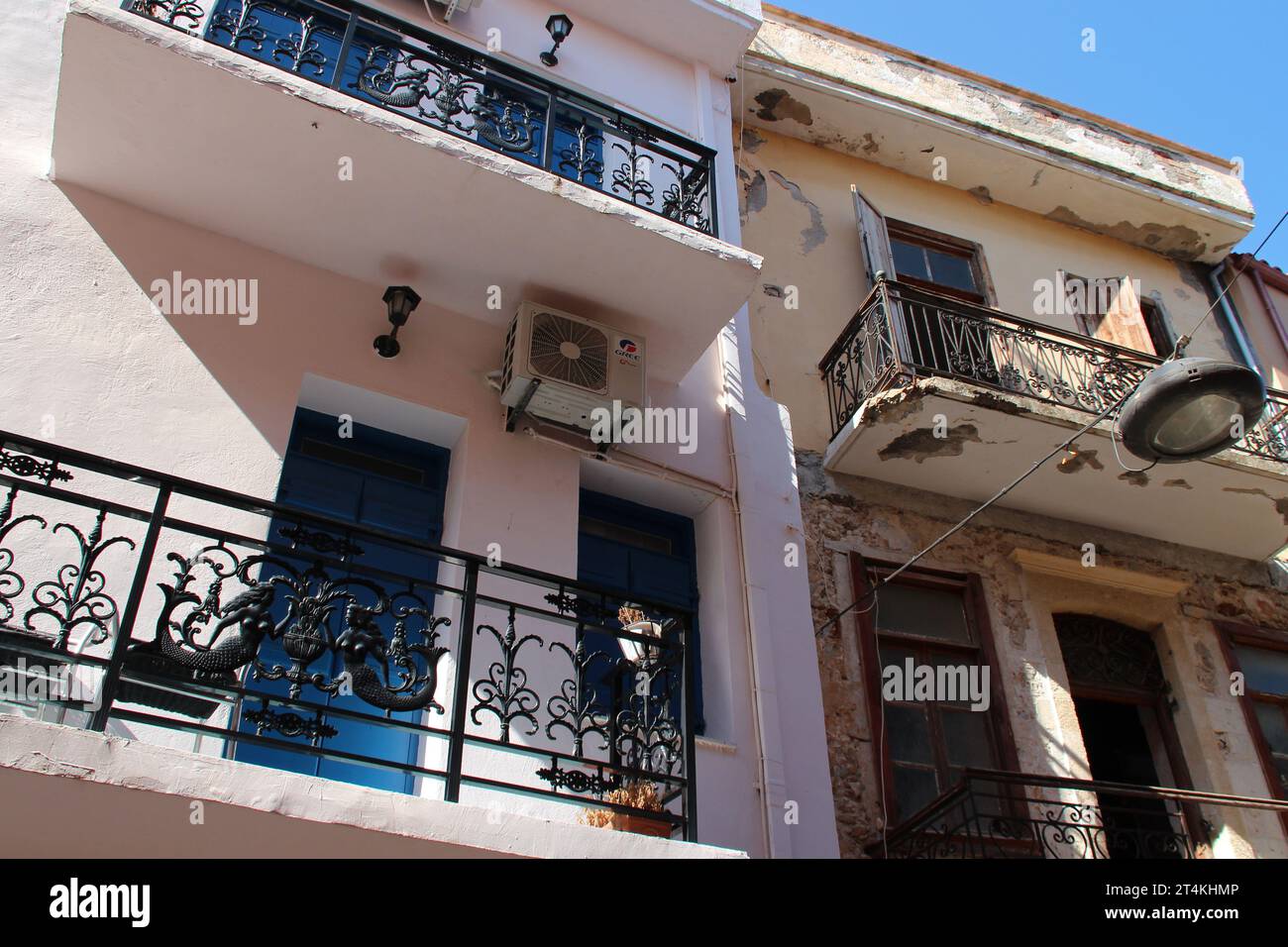 habitation building in chania in crete in greece Stock Photo - Alamy
