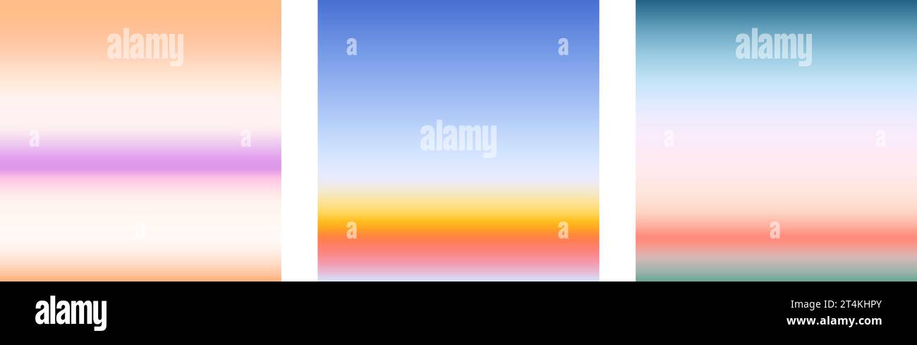 Sunrise or sunset colorful gradients background set. Smooth blurred ...