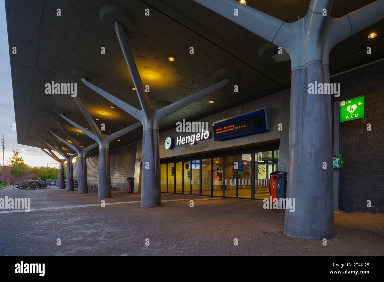 HENGELO, NETHERLANDS - MAY 2, 2023: Hengelo railway station exterior ...