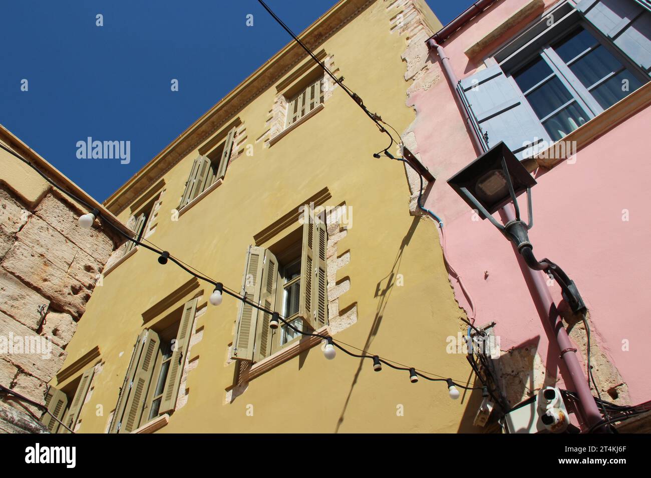 habitation building in chania in crete in greece Stock Photo - Alamy