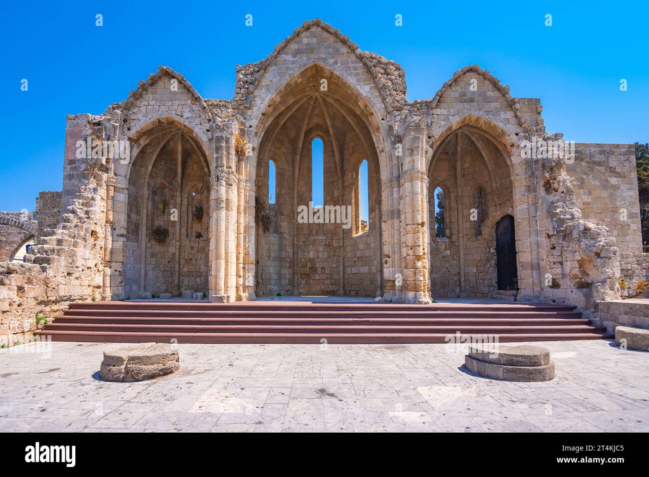 Antique architecture of old town, famous Knights Grand Master Palace ...