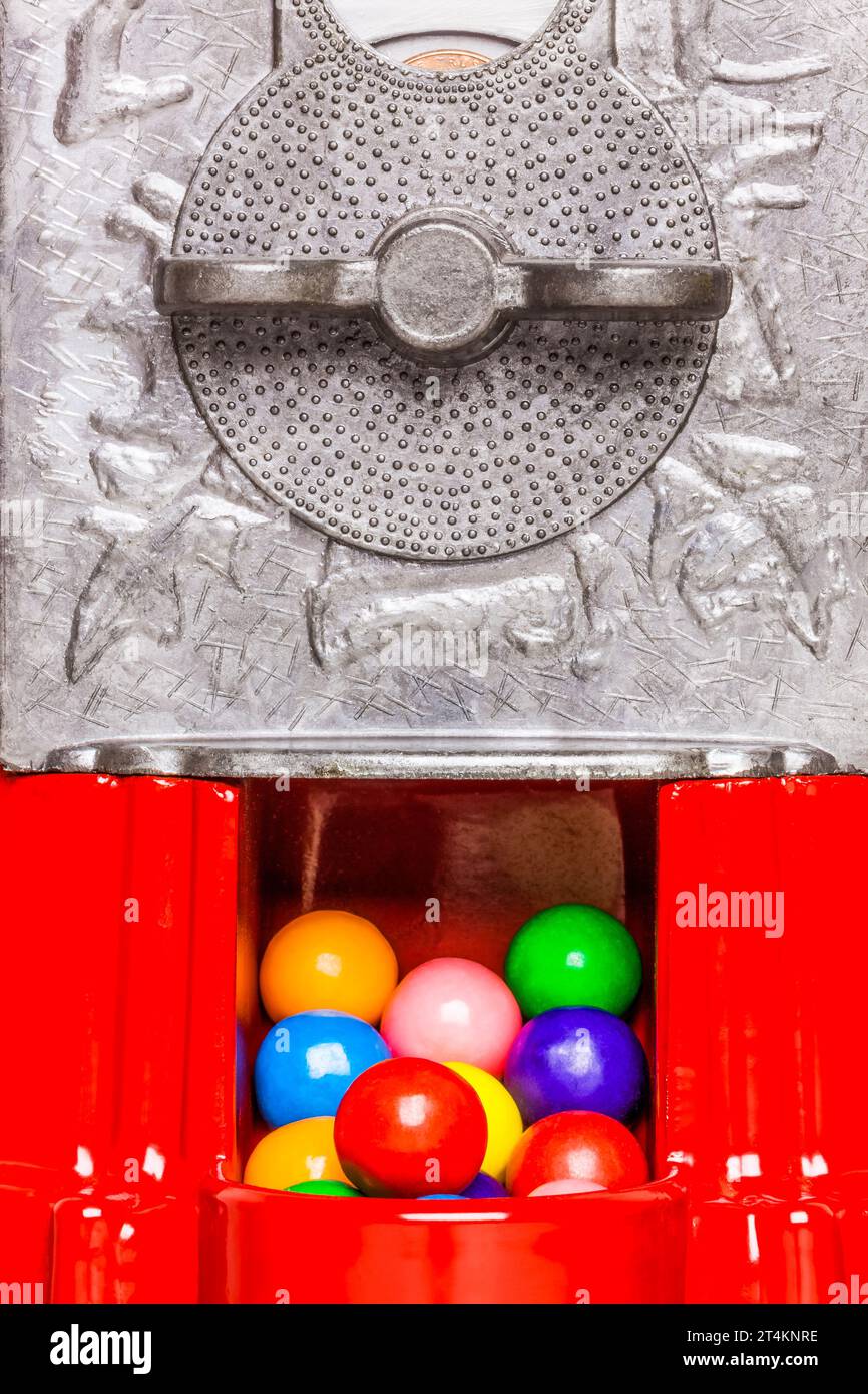 Gumballs in gumball machine, studio Stock Photo - Alamy