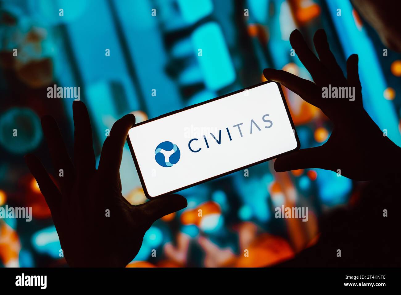 In this photo illustration, the Civitas Resources logo is displayed on ...