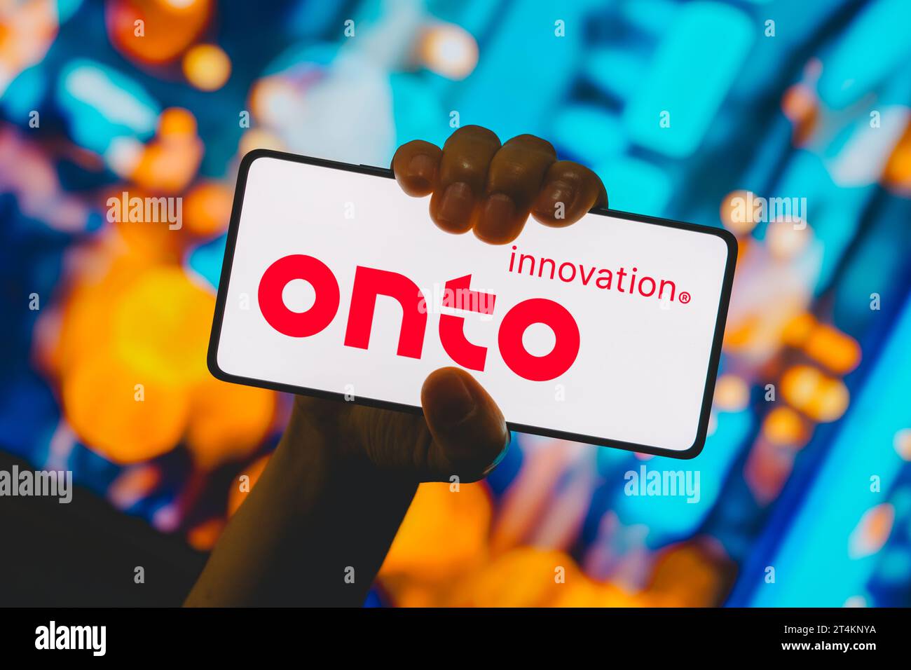 In this photo illustration, the Onto Innovation logo is displayed on a ...
