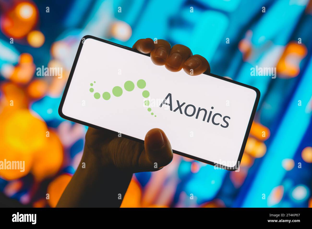 In this photo illustration, the Axonics Modulation Technologies logo is ...