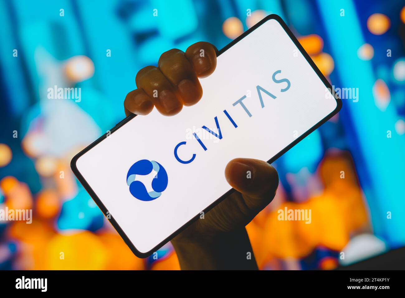 In this photo illustration, the Civitas Resources logo is displayed on ...