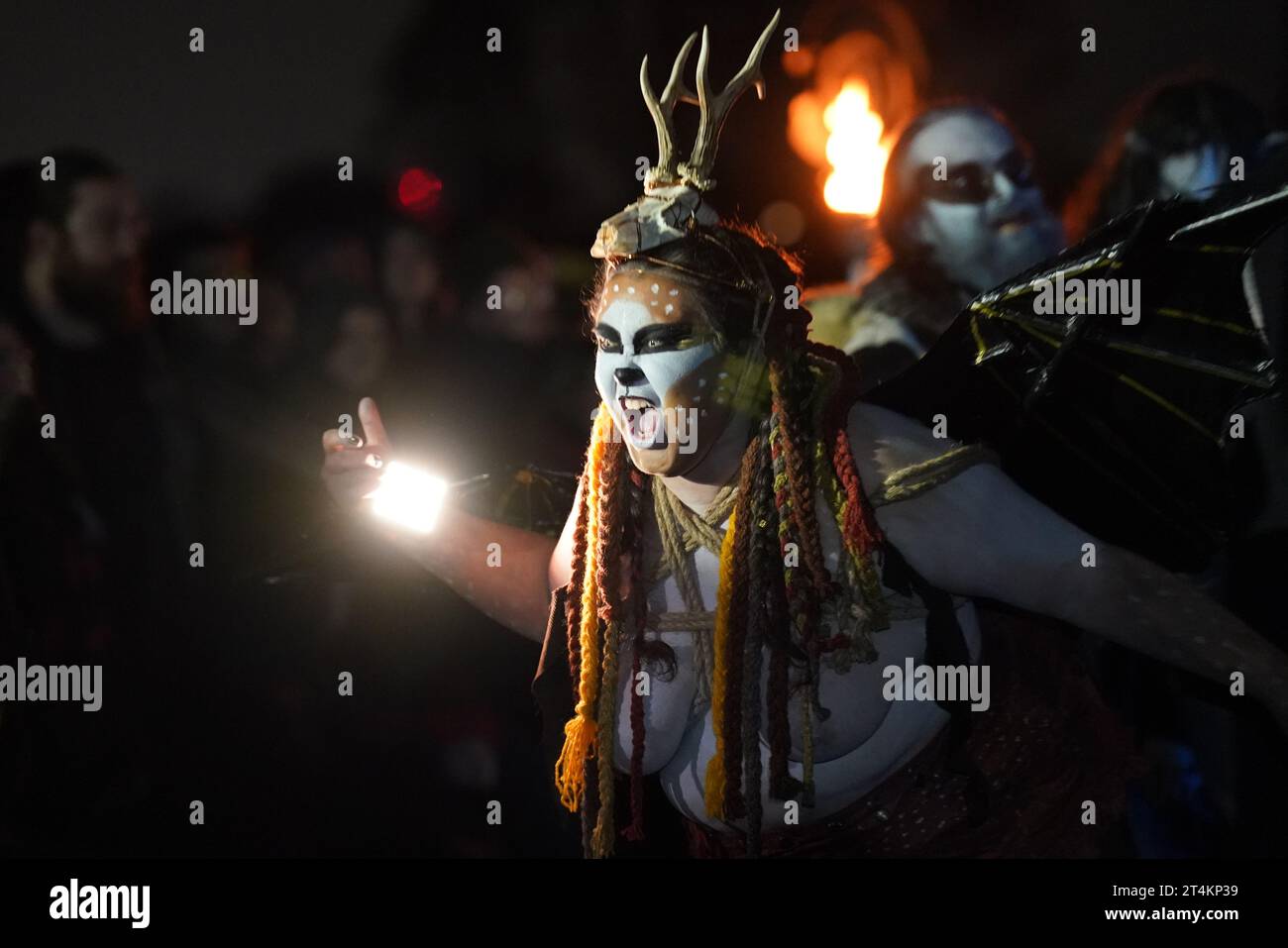 Performers during the Samhuinn Fire Festival in Holyrood Park ...