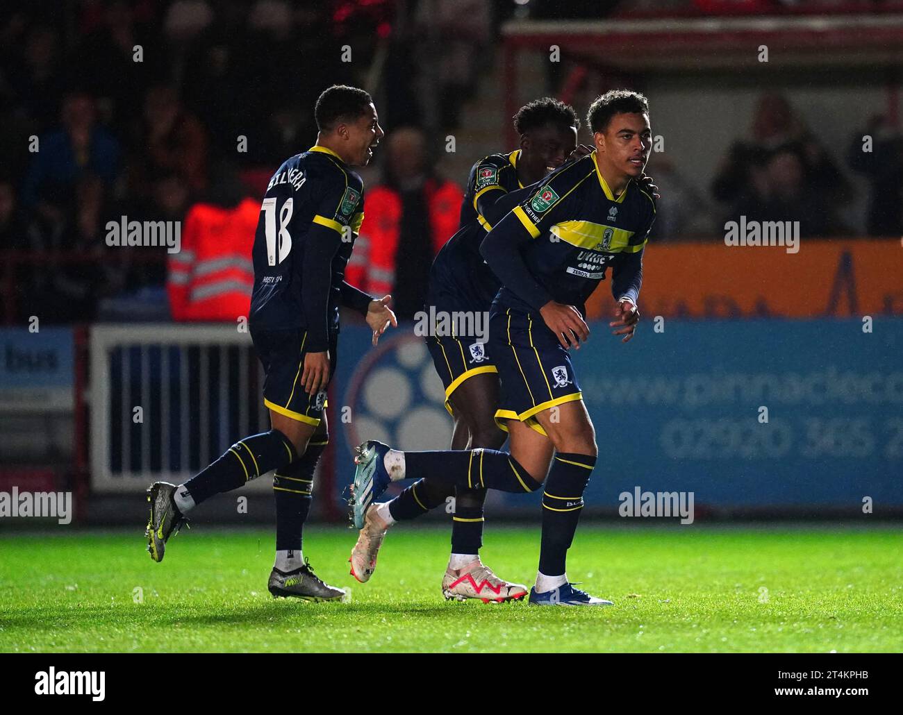Middlesbrough's Morgan Rogers (right) celebrates scoring their side's ...