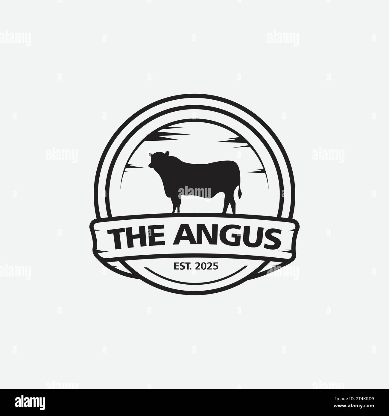 Angus Cattle Farm Beef Emblem Retro Royalty Free Vector Stock Vector Image And Art Alamy