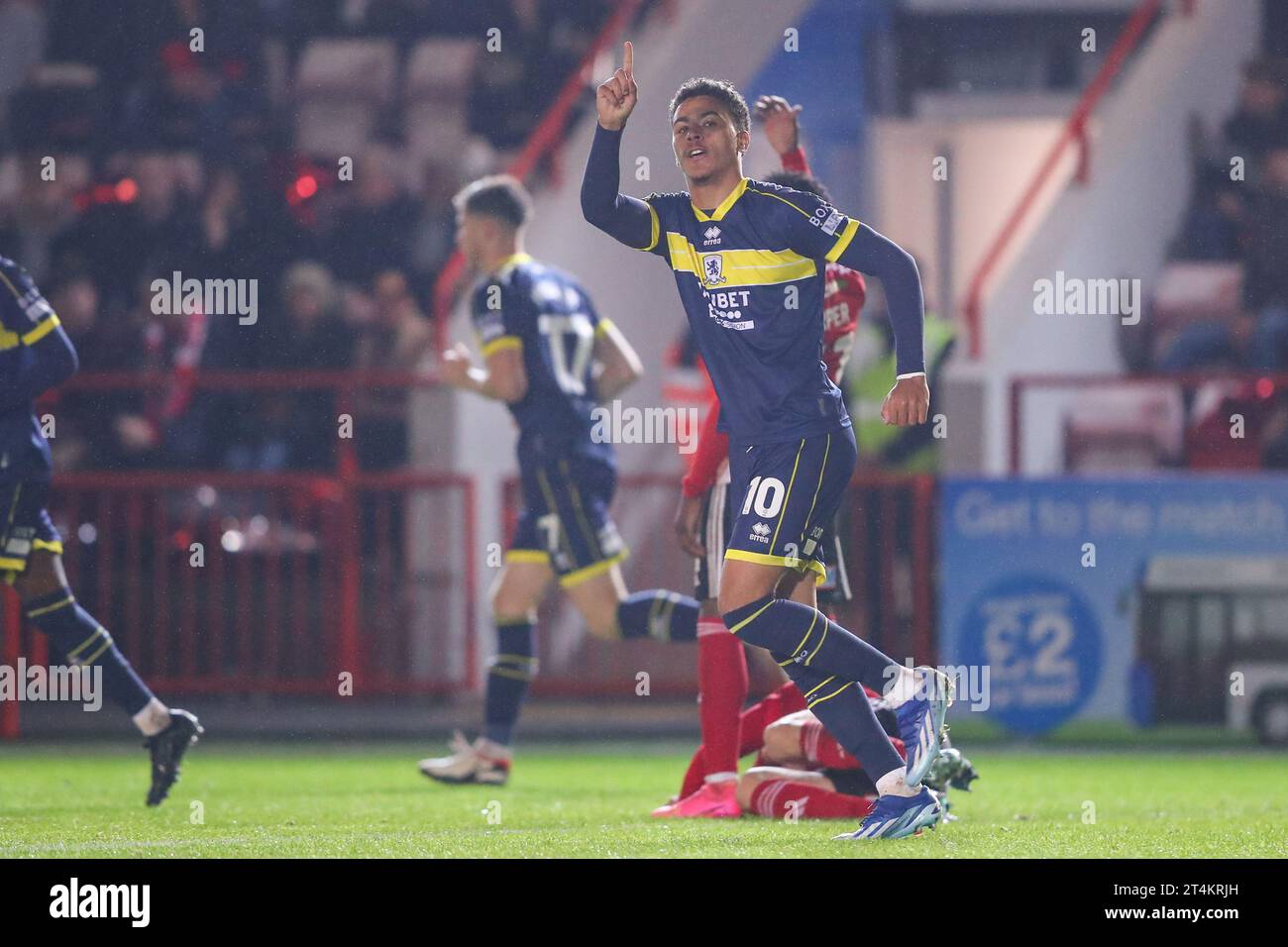 Exeter, UK. 31st Oct, 2023. Morgan Rogers #10 of Middlesbrough ...