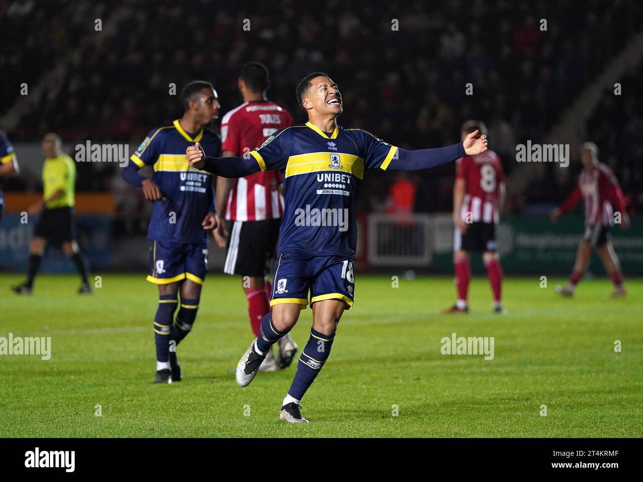 Middlesbrough's Samuel Silvera celebrates scoring their side's second ...