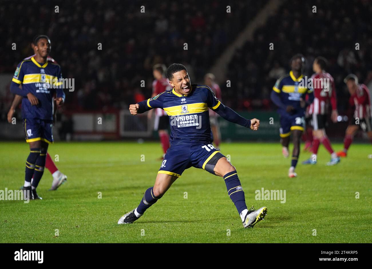Middlesbrough's Samuel Silvera celebrates scoring their side's second ...