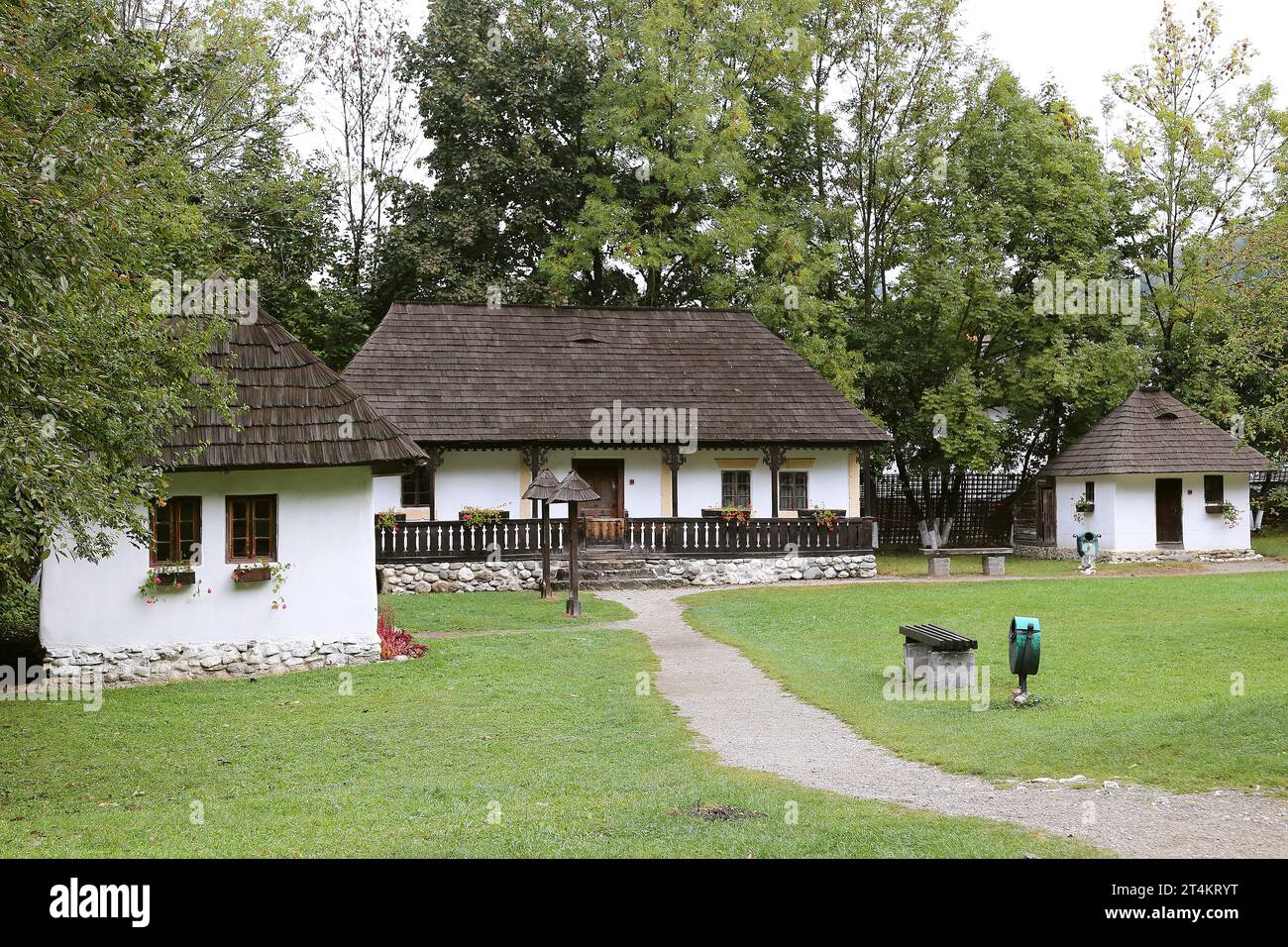 Traditional rural buildings, Bran Village Museum, Bran, Braşov County ...