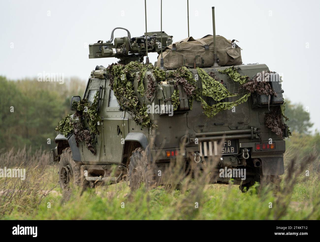 close-up front quarter profile view of a British army Panther 4x4 ...